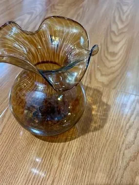 Vietri | Accents | Vietri Hibiscus Glass Amber Tortoiseshell Small ...
